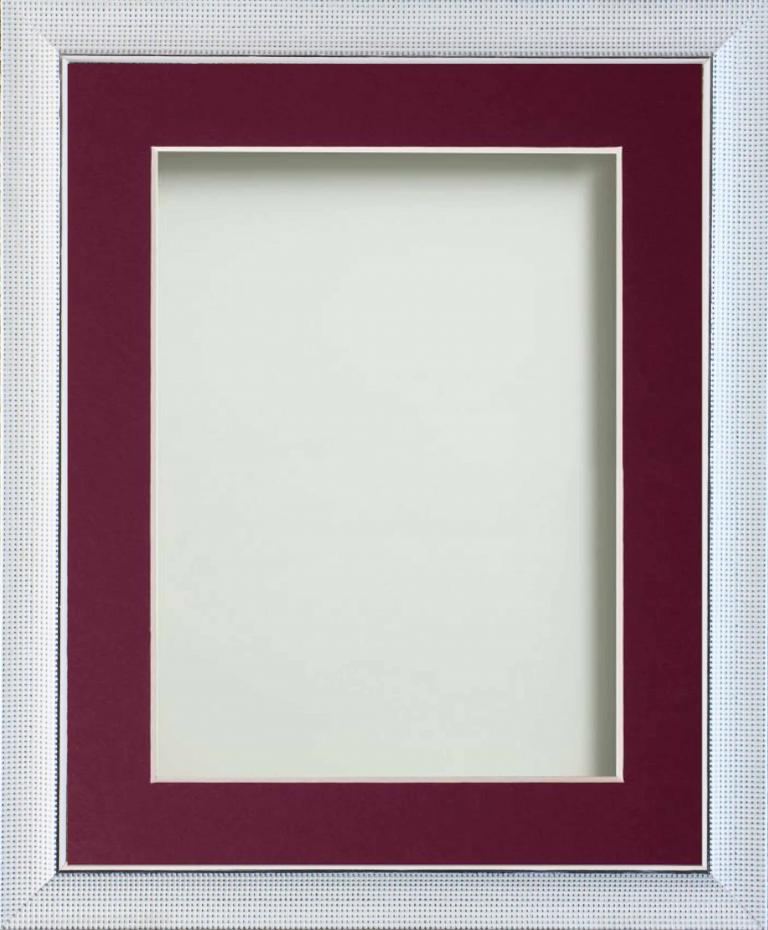 Adelphi White 14x11 frame with Plum mount cut for image size A4 (11 ...