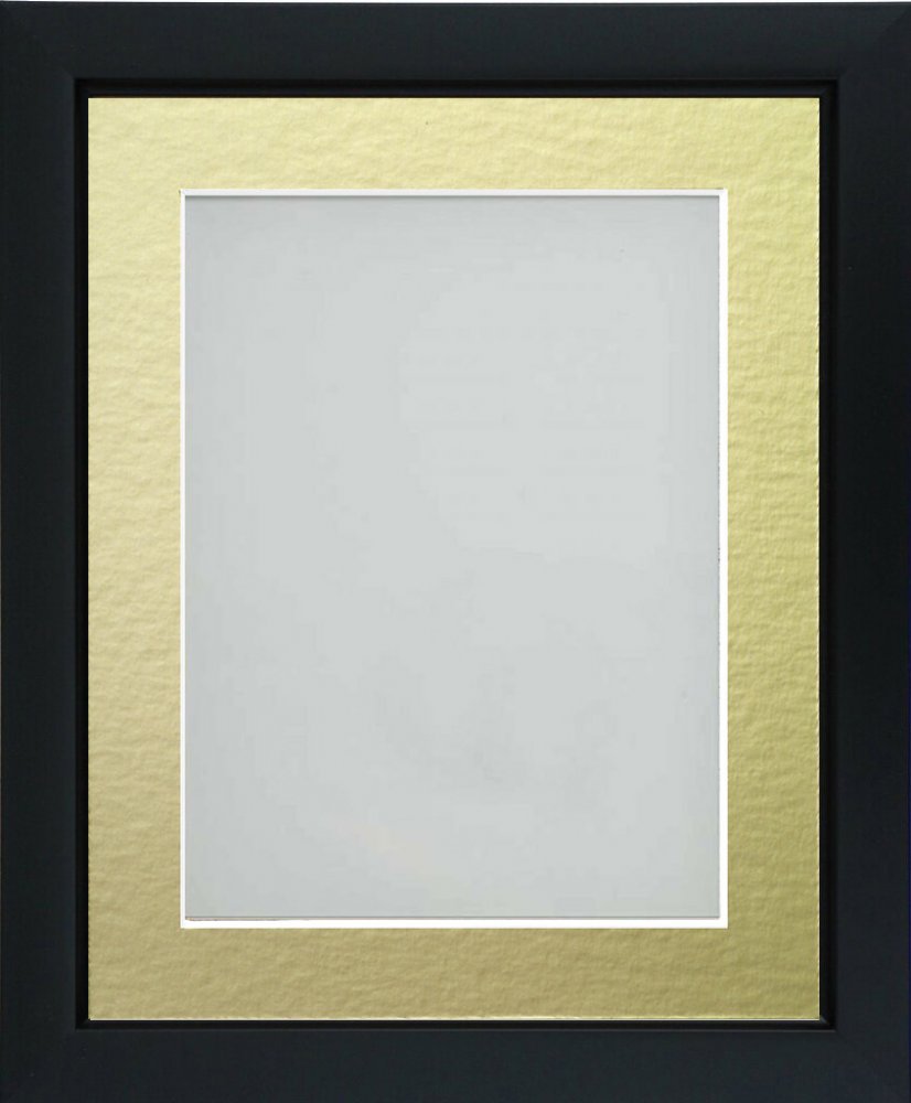 Ainsworth Black A4 (11.75x8.25) frame with Gold mount cut for image ...