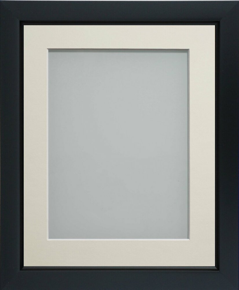 Ainsworth Black 12x12 frame with Ivory mount cut for image size 10x10