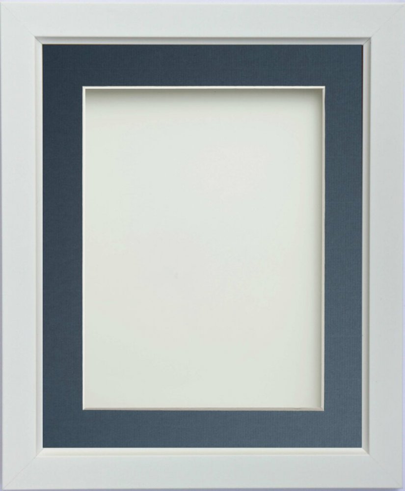 Ainsworth White 20x16 frame with Blue mount cut for image size 15x10