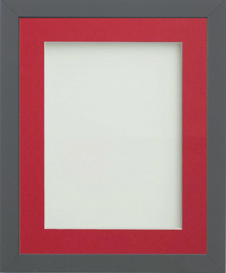 Allington Grey A4 (11.75x8.25) frame with Red mount cut for image size 9x6