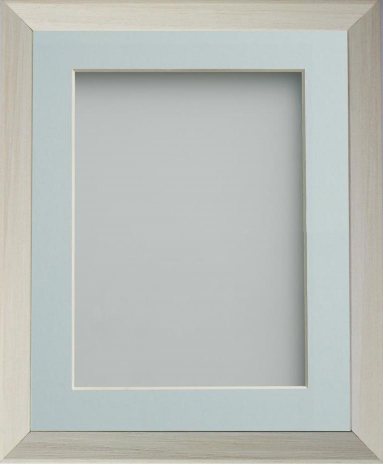Amalfi Ivory 10x8 frame with Light Blue mount cut for image size 6x4