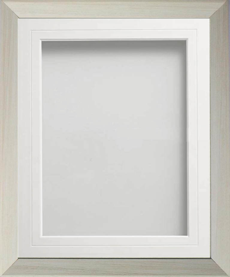 Amalfi Ivory 14x11 frame with White V-Groove mount cut for image size 12x8