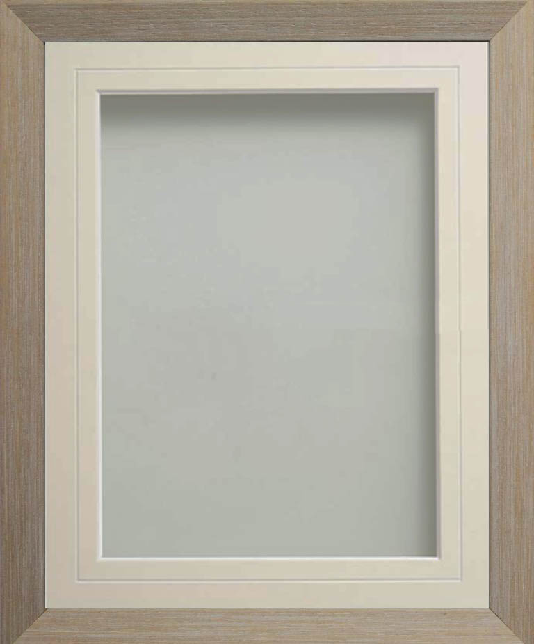 Amalfi Taupe 15.7x15.7 frame with Ivory V-Groove mount cut for image ...