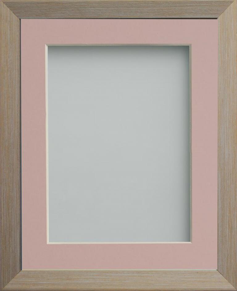 Amalfi Taupe 6x4 frame with Pink mount cut for image size 4x3