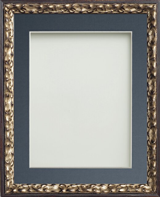 Ashdown Bronze A4 (11.75x8.25) frame with Blue mount cut for image size ...