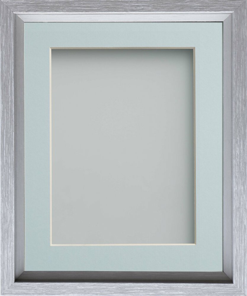 Aspen Dove Grey 6x4 frame with Light Blue mount cut for image size 5x3