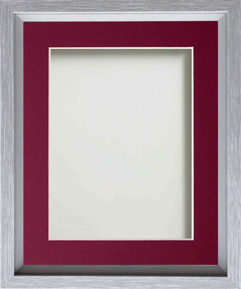 Aspen Dove Grey 14x11 frame with Plum mount cut for image size A4 (11 ...
