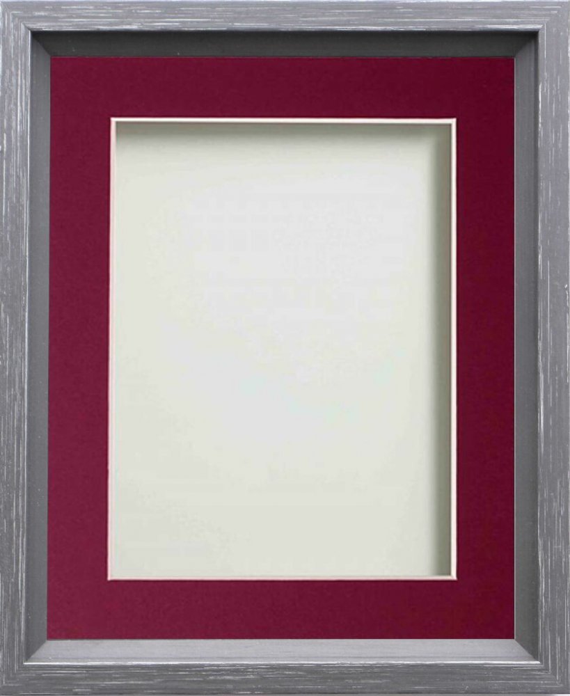 Aspen Elephant Grey A1 (33.1x23.4) frame with Plum mount cut for image ...