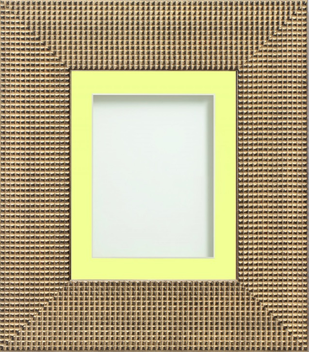 Athena Burnt Gold 14x11 frame with Lemon Bon Bon mount cut for image ...