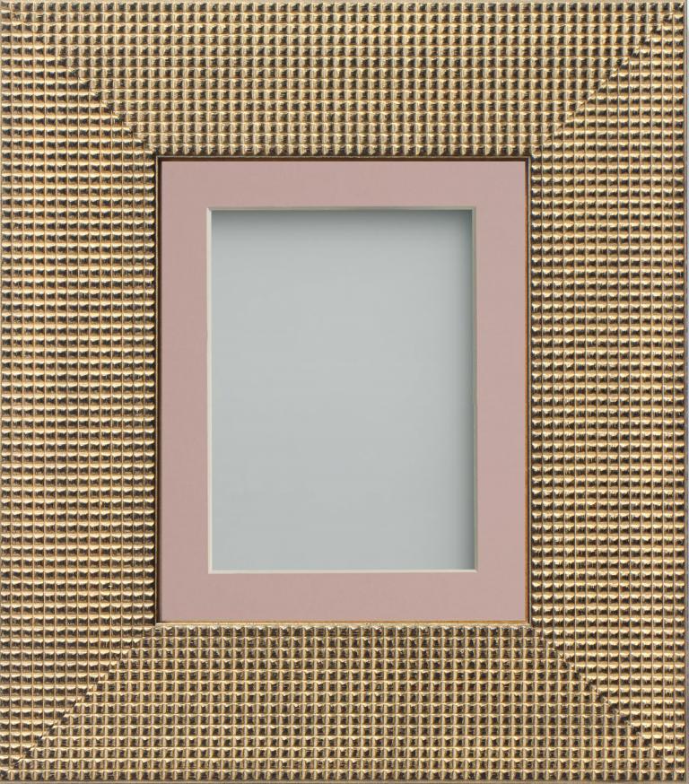 Athena Burnt Gold 8x6 frame with Pink mount cut for image size 6x4