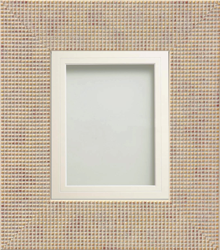 Athena Champagne Gold 8x6 frame with White V-Groove mount cut for image ...