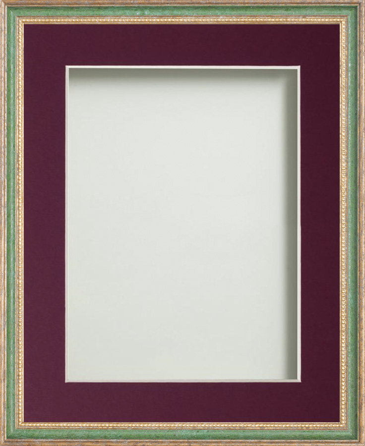 Beatrice Emerald Green 14x11 frame with Plum mount cut for image size ...