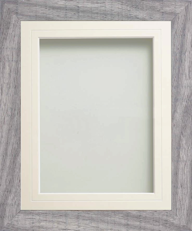 Blackmore Rustic Grey 14x11 frame with White V-Groove mount cut for ...