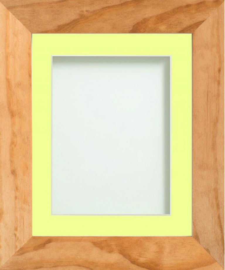 Boston Golden Oak A4 (11.75x8.25) frame with Lemon Bon Bon mount cut ...