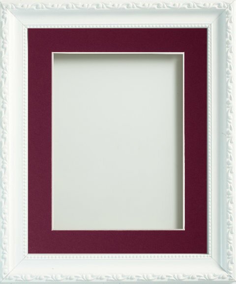 Brompton White 10x8 frame with Plum mount cut for image size 6x4