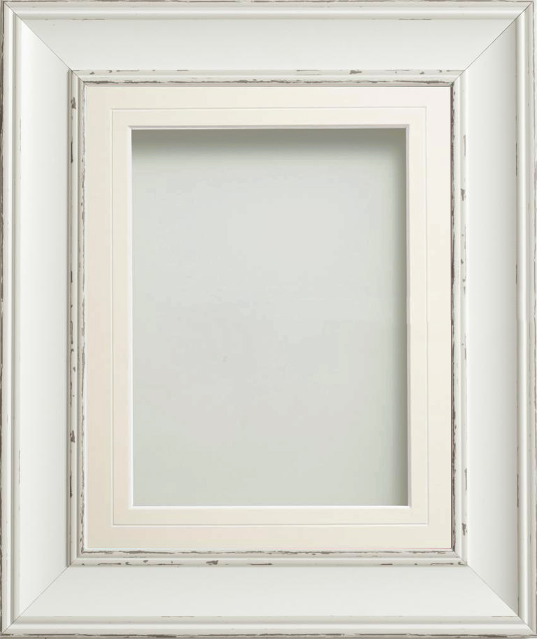 Brooke Antique White A2 (23.4x16.5) frame with White V-Groove mount cut ...