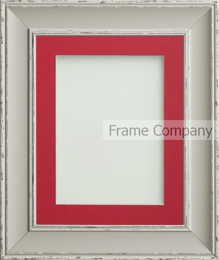 Brooke Moonstone Grey 16x12 frame with Red mount cut for image size 12x10
