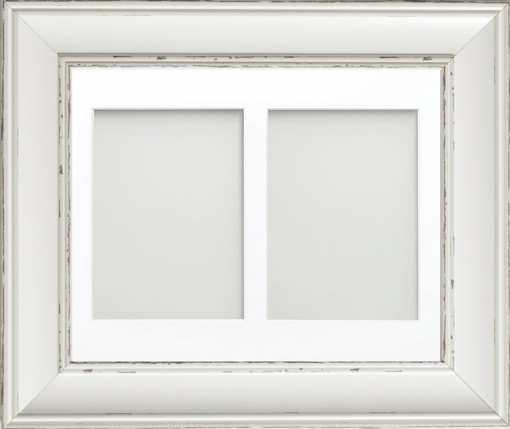 Brooke Multi Aperture Antique White 12x10 frame with White mount cut ...