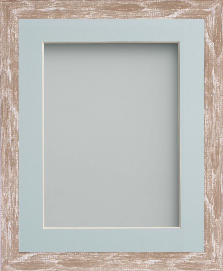 Camber Brown 16x12 frame with Light Blue mount cut for image size 12x8