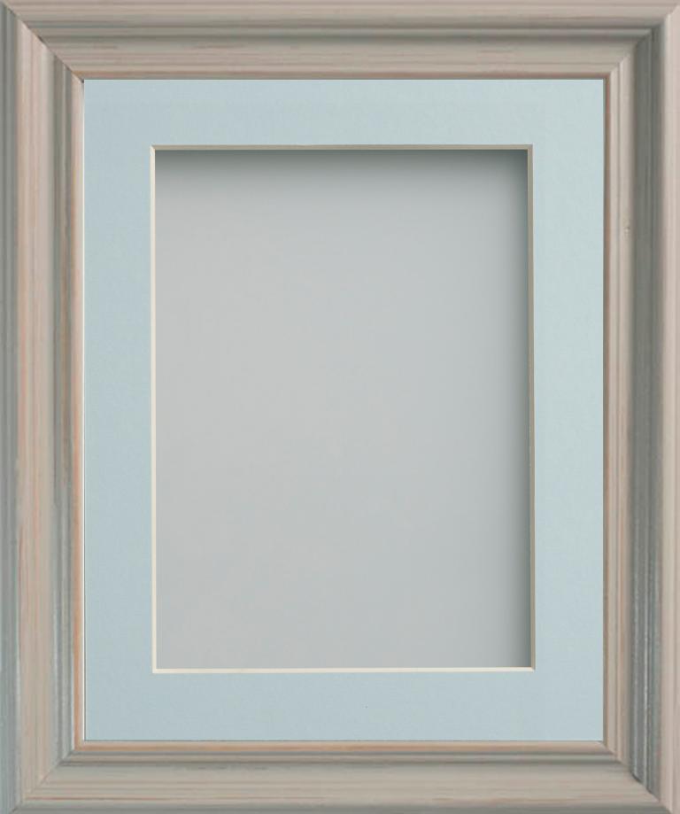 Campbell Rustic Grey 16x12 frame with Light Blue mount cut for image ...