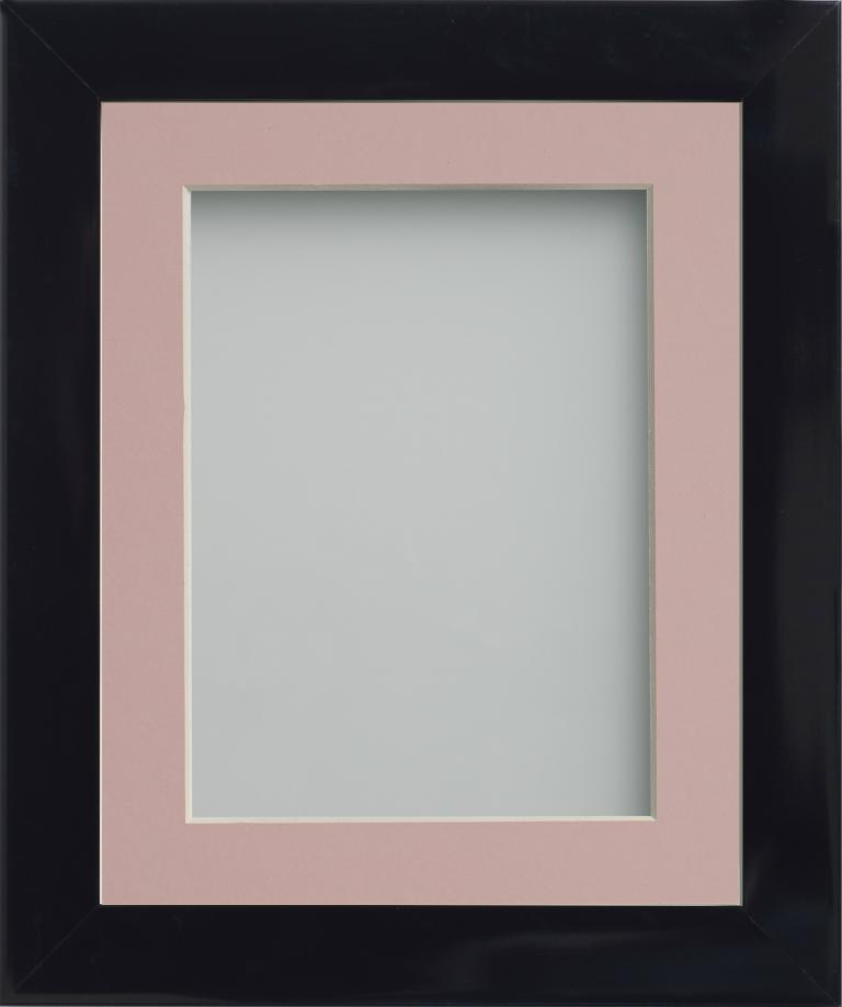 Candy Black 8x8 frame with Pink mount cut for image size 5x5