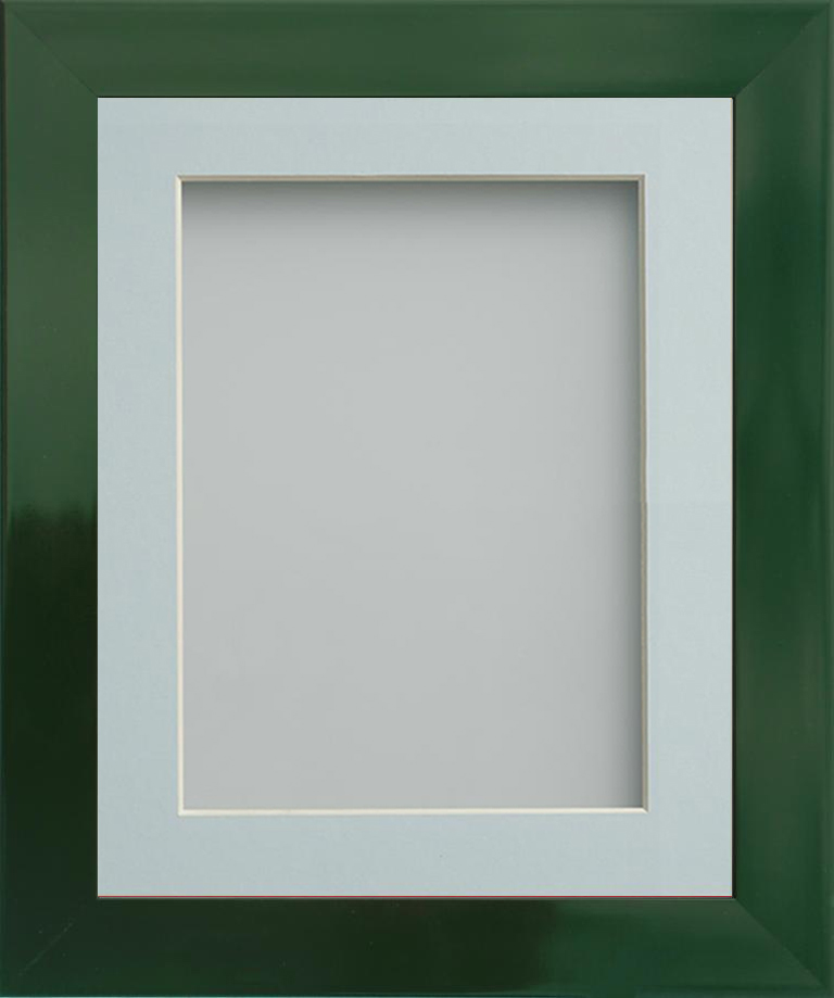 Candy Racing Green 12x12 frame with Light Blue mount cut for image size