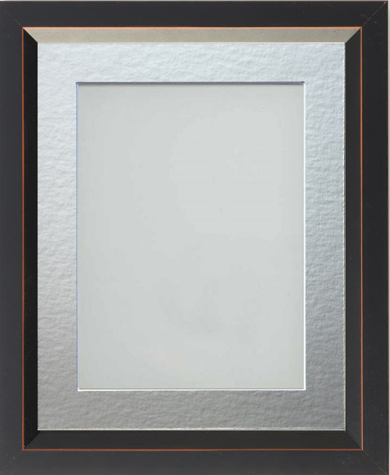Carter Black 10x8 frame with Silver mount cut for image size 6x4