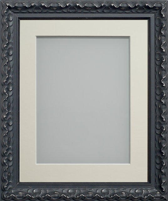 Charleston Black 20x16 frame with Ivory mount cut for image size A3 (16 ...