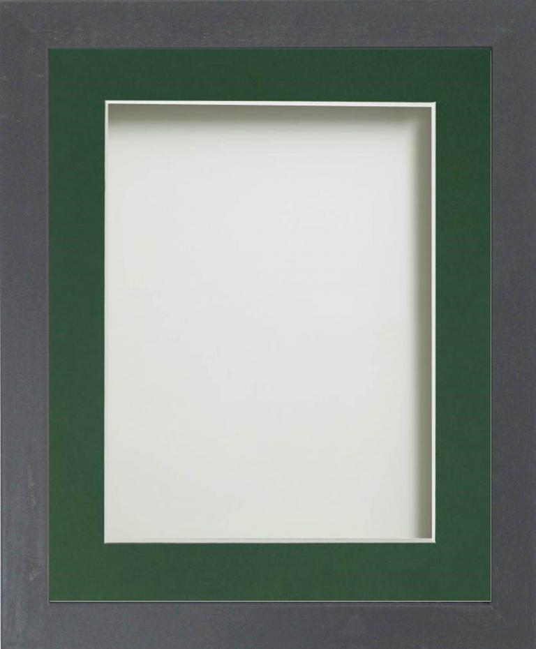 Connolly Grey 24x20 frame with Bottle Green mount cut for image size 20x16