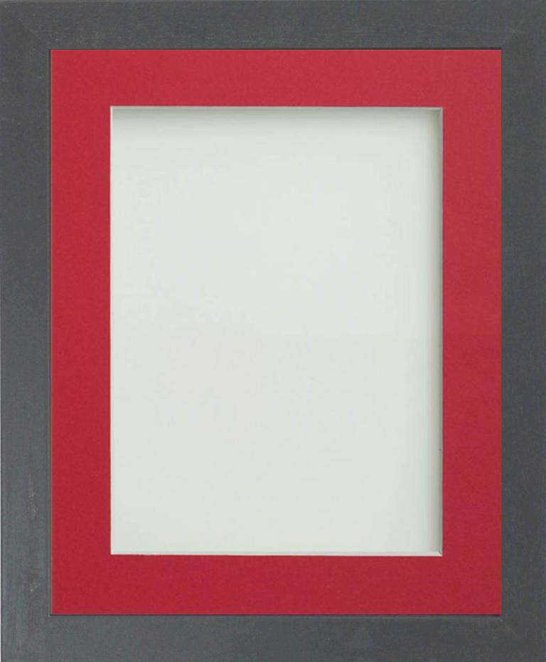 Connolly Grey 14x11 frame with Red mount cut for image size A4 (11.75x8.25)