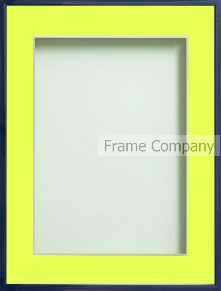 Cranbrook Blue 5.9x3.9 frame with Lemon Bon Bon mount cut for image ...