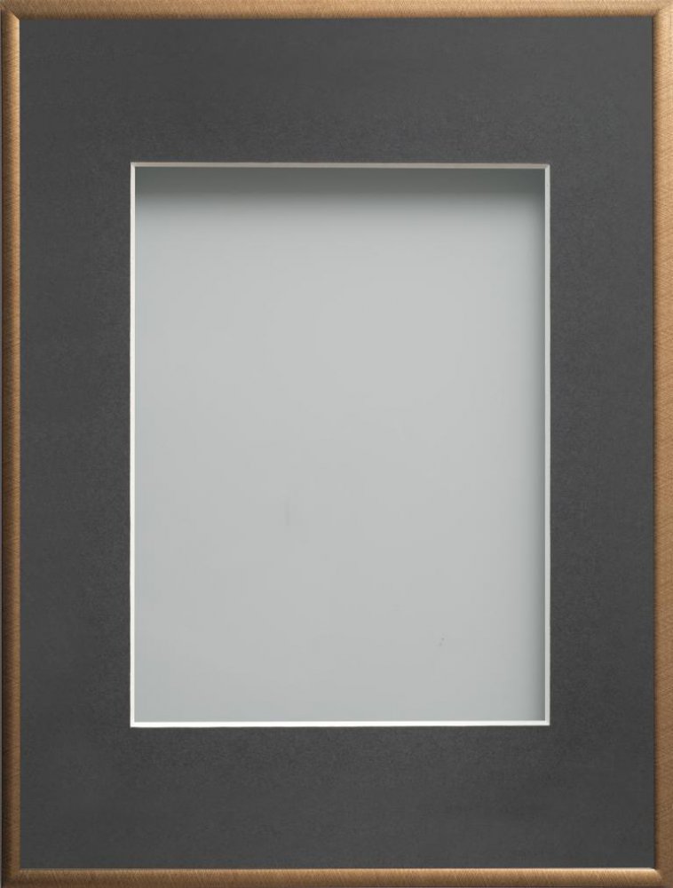 Cranbrook Bronze 9.4x7.1 frame with Grey mount cut for image size 7x5
