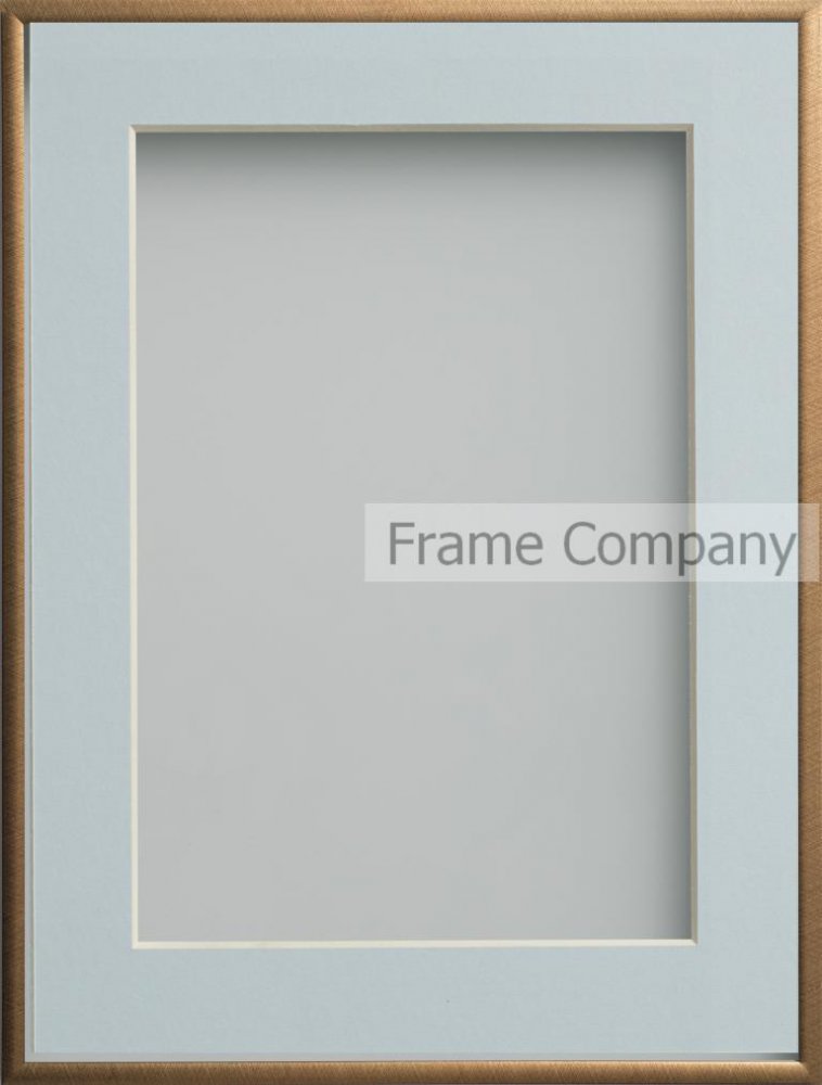 Cranbrook Bronze 5.9x3.9 frame with Light Blue mount cut for image size 4x3