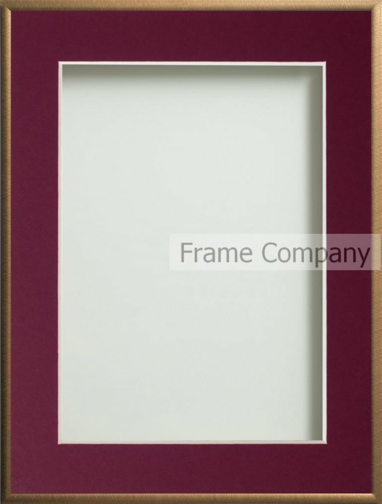 Cranbrook Bronze 7.9x5.9 frame with Plum mount cut for image size 5x3