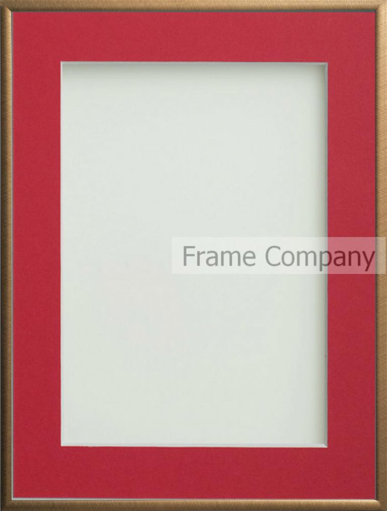 Cranbrook Bronze 7.9x5.9 frame with Red mount cut for image size 5x3