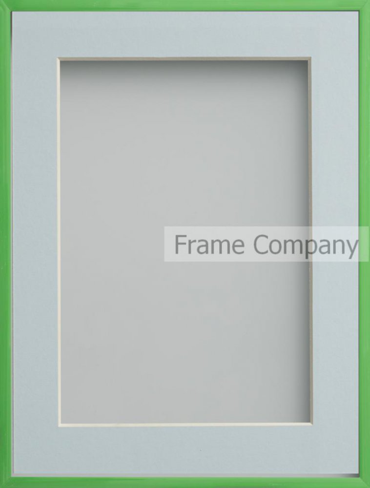 Cranbrook Green 11.8x7.9 frame with Light Blue mount cut for image size ...