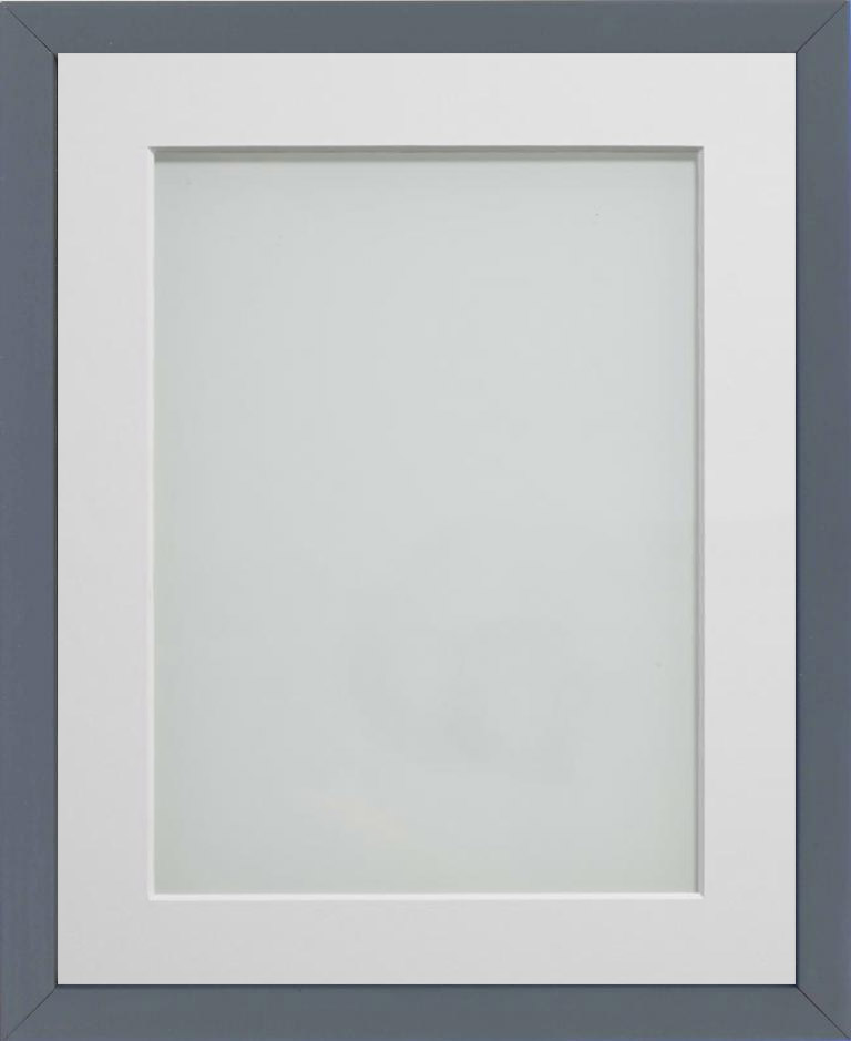 Dahlia Dolphin Grey 12x12 frame with Off-White mount cut for image size ...