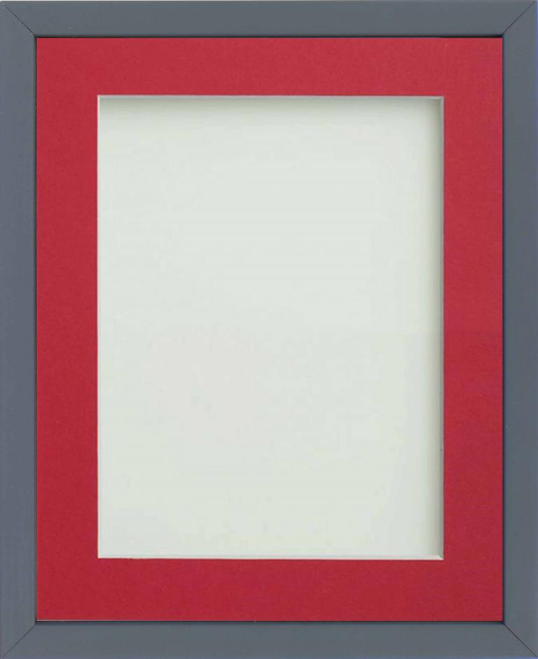 Dahlia Dolphin Grey 14x11 frame with Red mount cut for image size 12x8