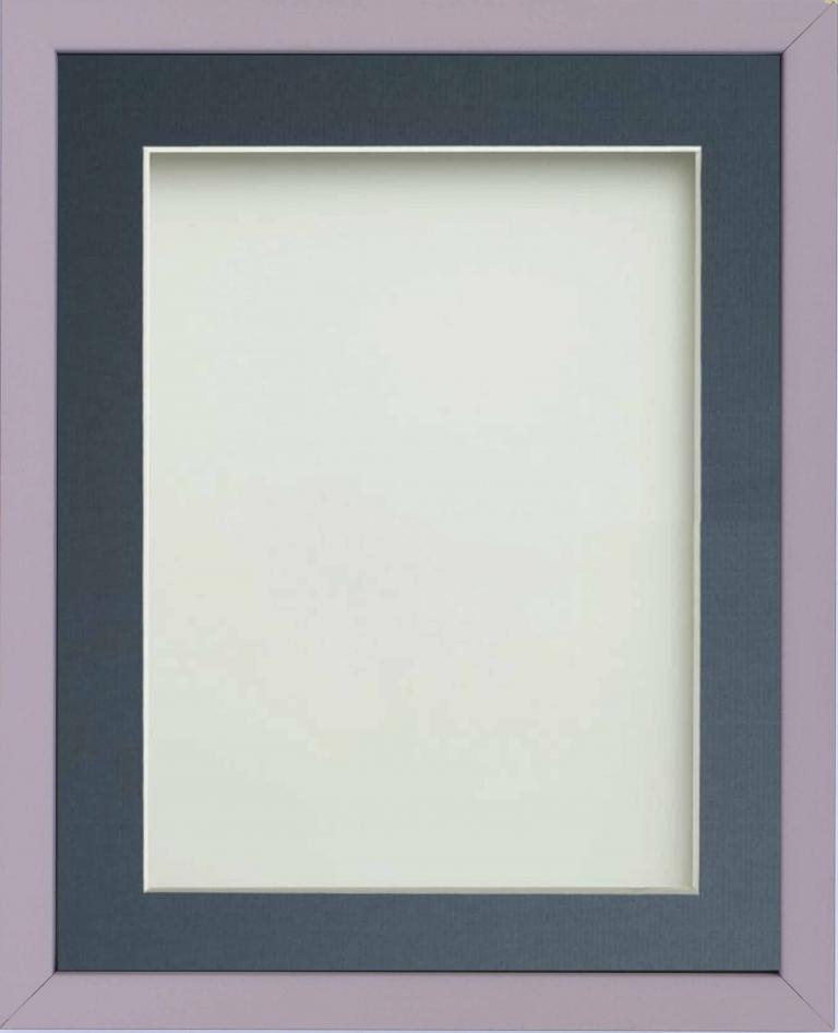 Dahlia Dusky Lilac 12x10 frame with Blue mount cut for image size 9x7