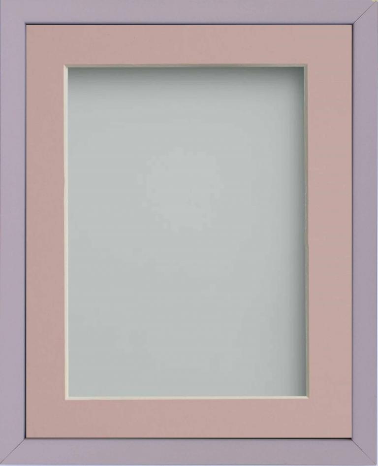 Dahlia Dusky Lilac 12x10 frame with Pink mount cut for image size 9x7