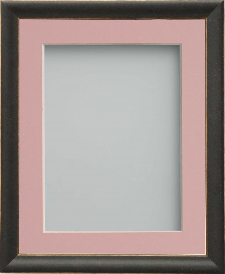 Darcy Black A4 (11.75x8.25) frame with Pink mount cut for image size 9x6