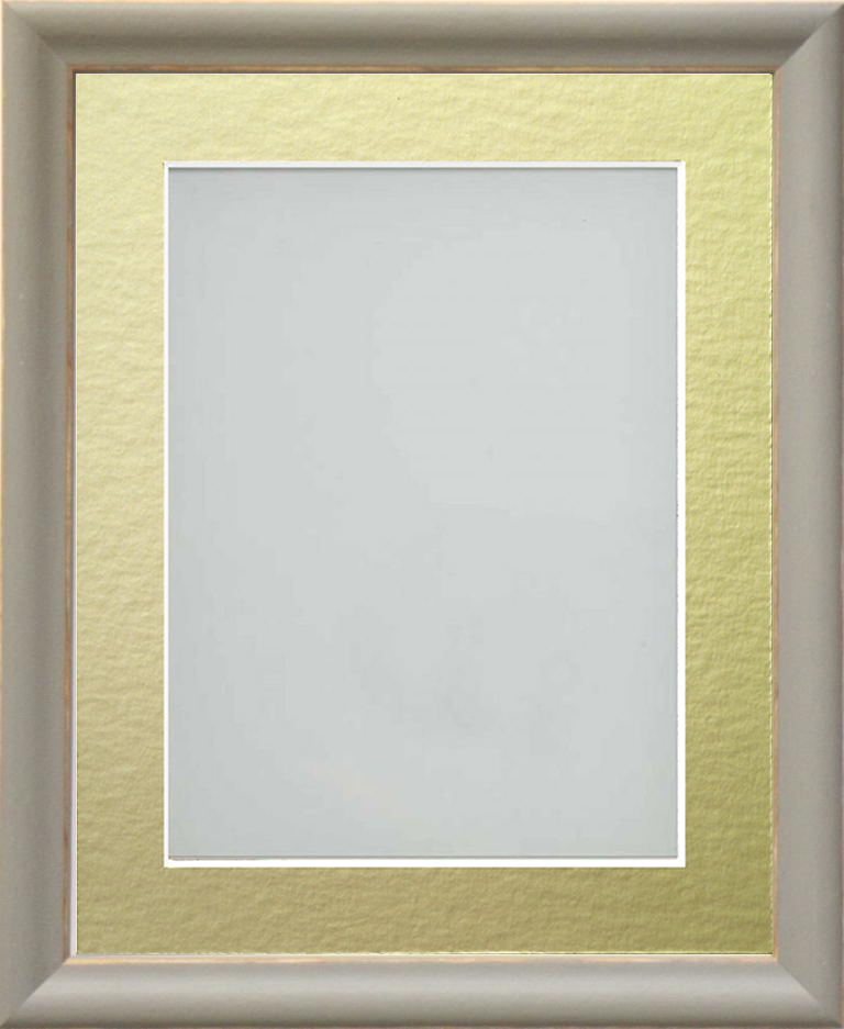 Darcy Pebble Grey 16x12 frame with Gold mount cut for image size A4 (11 ...