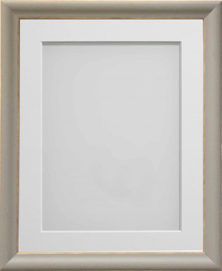 Darcy Pebble Grey A4 (11.75x8.25) frame with White mount cut for image ...