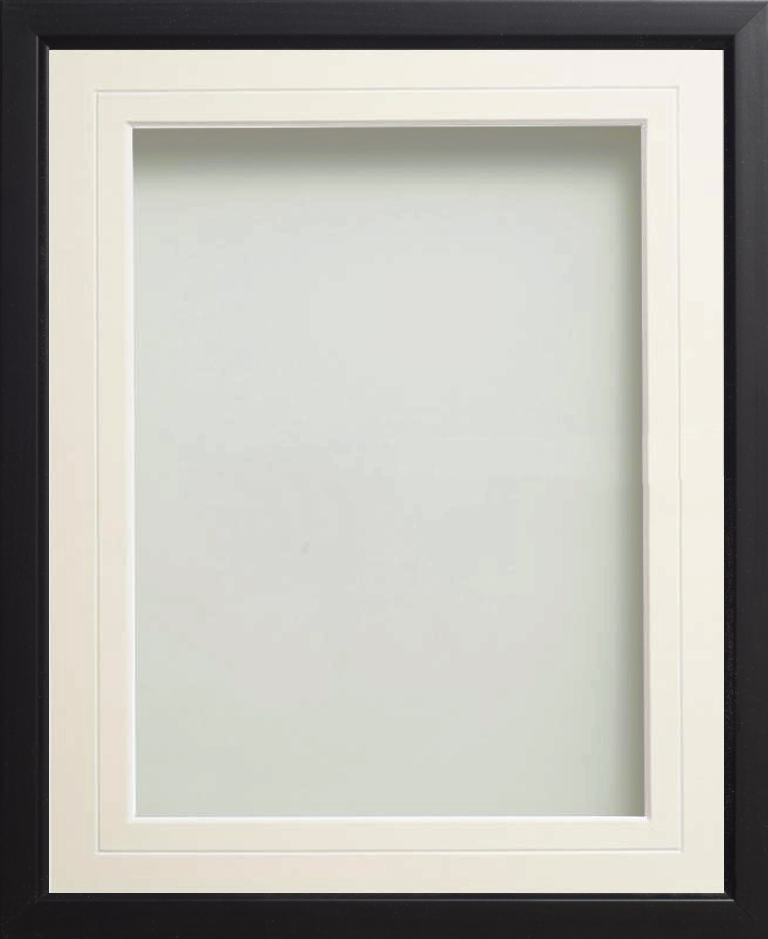 Drayton Black 20x16 frame with White V-Groove mount cut for image size ...
