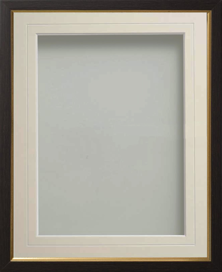 Drayton Black with Gold Inset A4 (11.75x8.25) frame with Ivory V-Groove ...