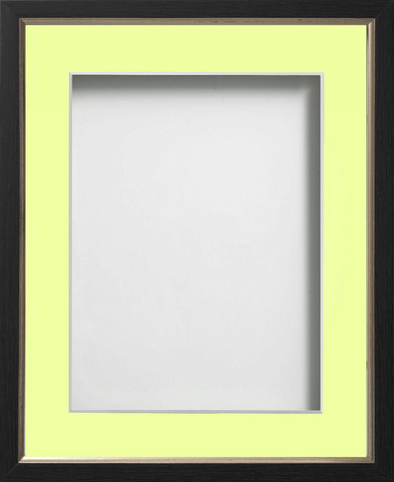 Drayton Black with Gold Inset 16x12 frame with Lemon Bon Bon mount cut ...