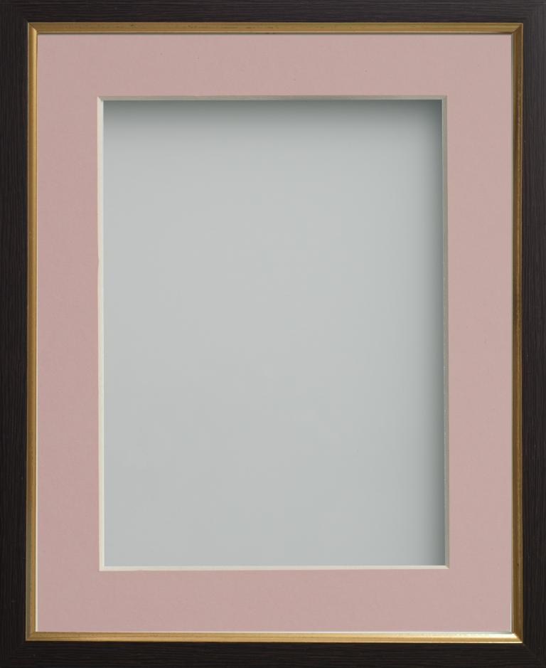 Drayton Black with Gold Inset 16x12 frame with Pink mount cut for image ...