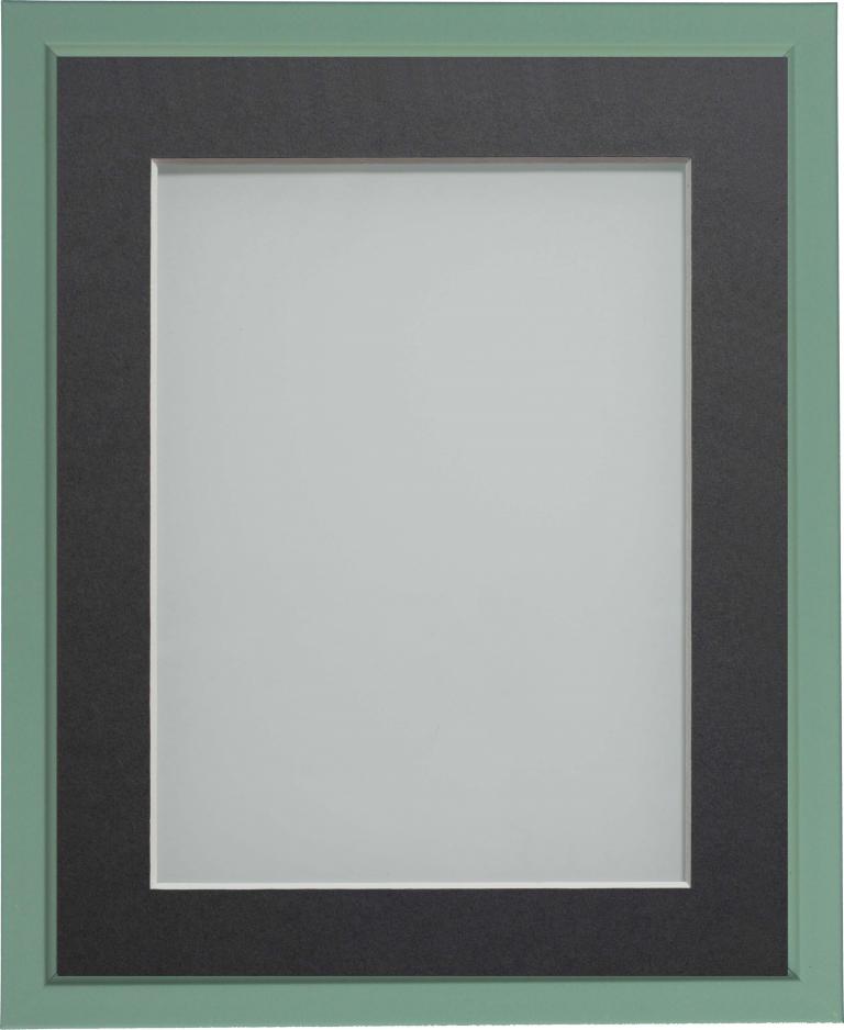 Drayton Green 12x10 frame with Grey mount cut for image size 9x7