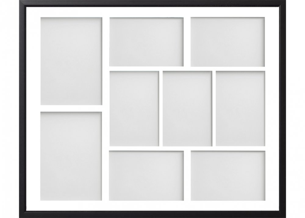 Drayton Multi Aperture Black 20x16 frame with White mount cut for image ...